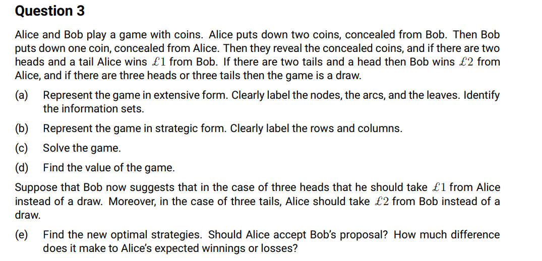 please solve this game theory question: | Chegg.com