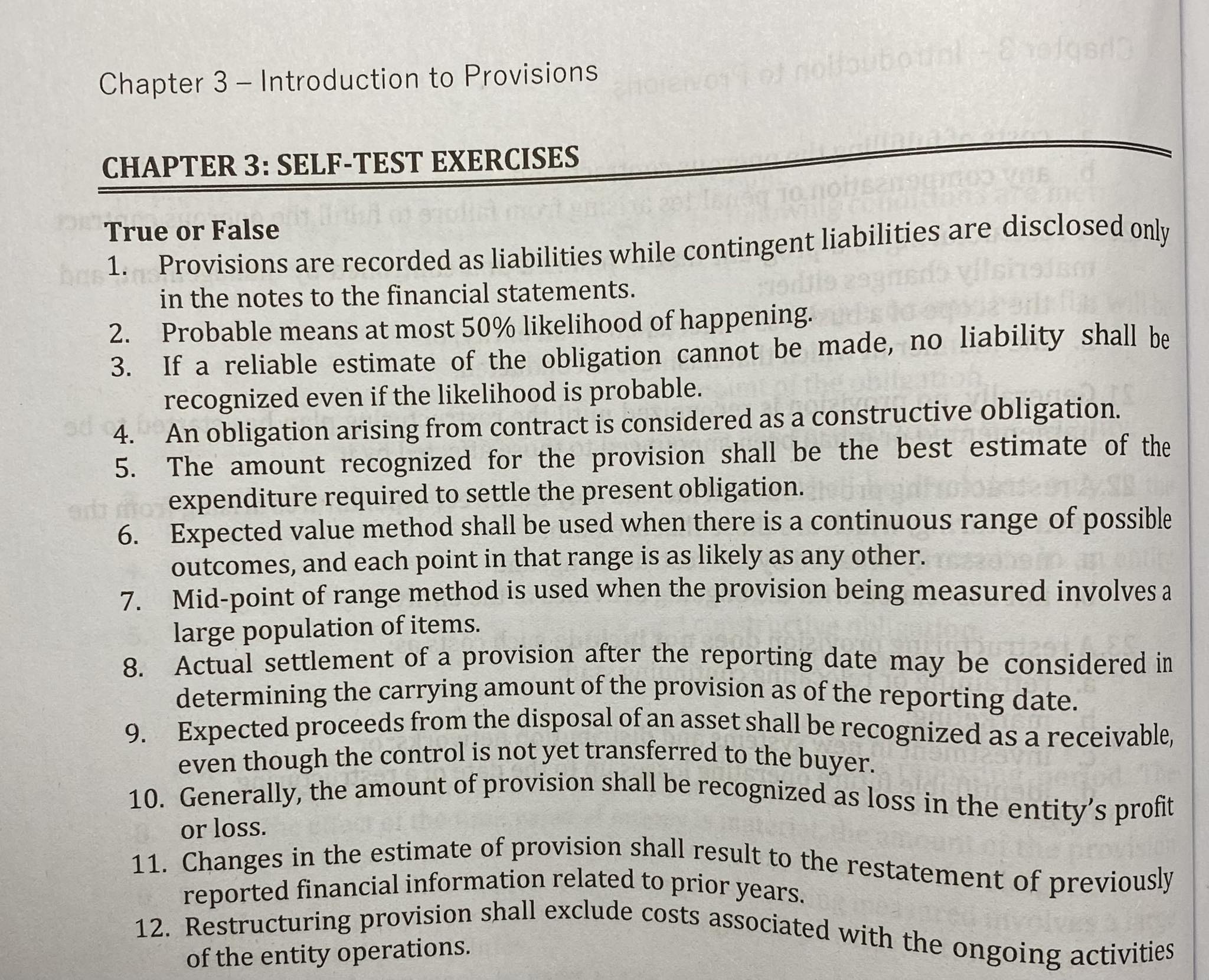 Solved CHAPTER 3: SELF-TEST EXERCISESTrue or False1. | Chegg.com