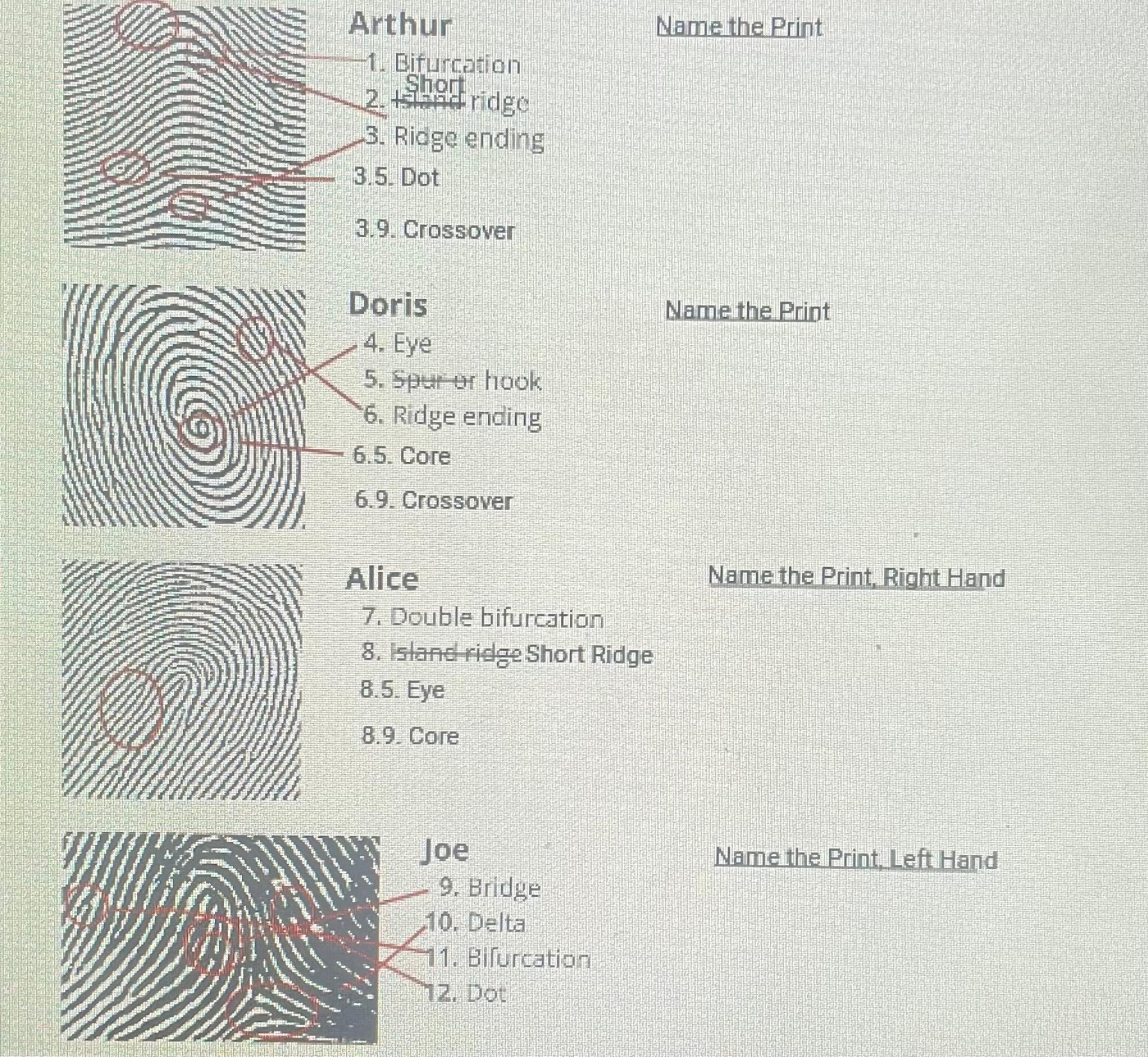 Examine each of the following fingerprints. On the | Chegg.com
