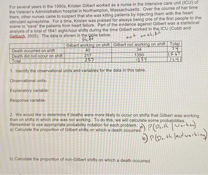 Solved For several years in the 1990s, Kristen Gilbert | Chegg.com
