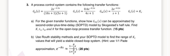 3. A process control system contains the following | Chegg.com