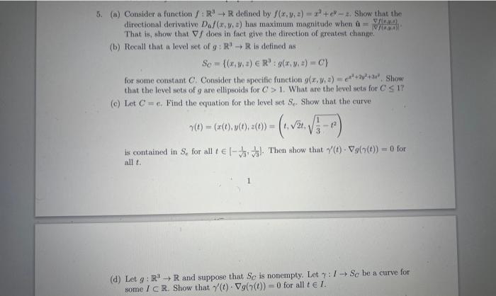Solved 5. (a) Consider a function f:R3→R defined by | Chegg.com