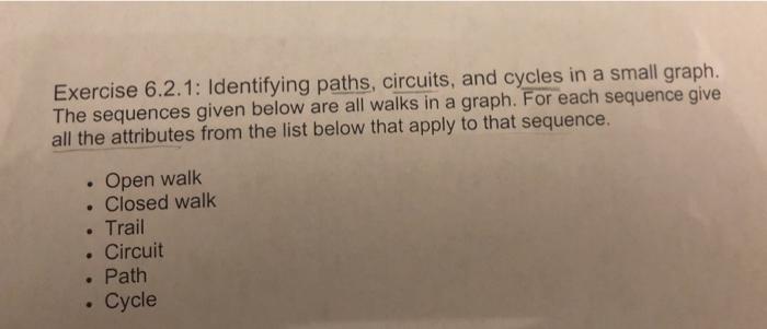 Solved Exercise 6.2.1: Identifying paths, circuits, and | Chegg.com