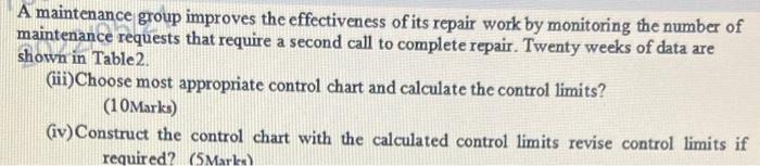 Solved A maintenance group improves the effectiveness of its | Chegg.com