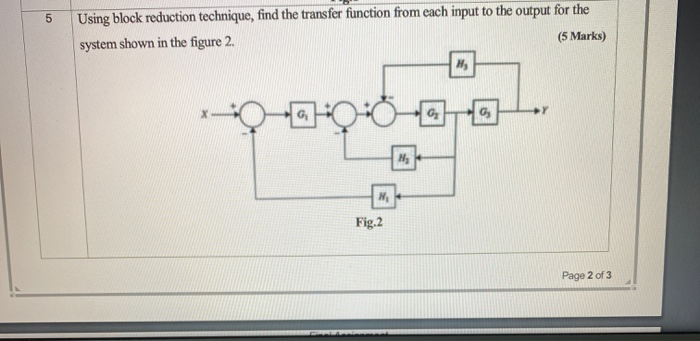 Solved 5 Using block reduction technique, find the transfer | Chegg.com