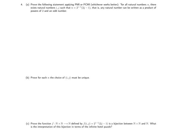 Solved (a) Prove the following statement applying PMI or | Chegg.com