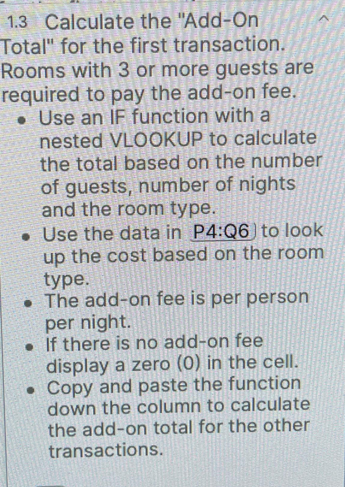Solved 1.3 ﻿Calculate the "Add-On Total" for the first | Chegg.com