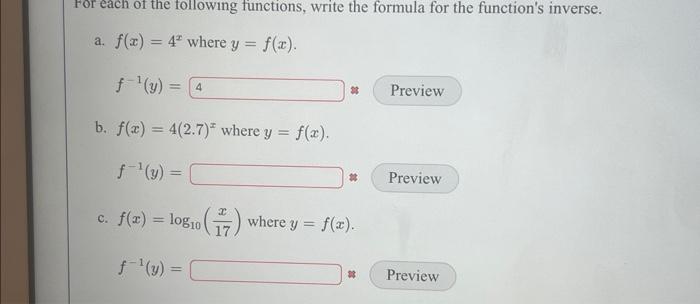 Solved For Each Of The Following Functions Write The