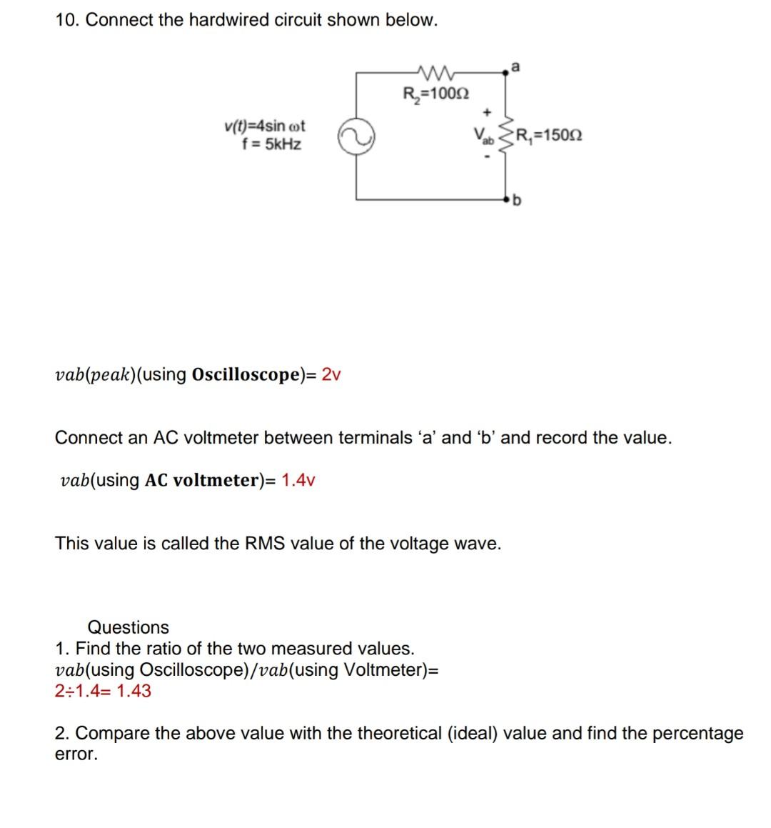 Solved 10. Connect the hardwired circuit shown below. a R | Chegg.com