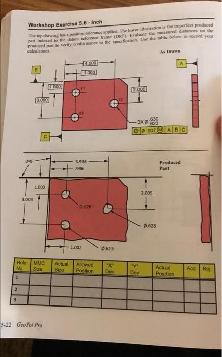 Class Exercise - Position Verification at MMC. Inch | Chegg.com