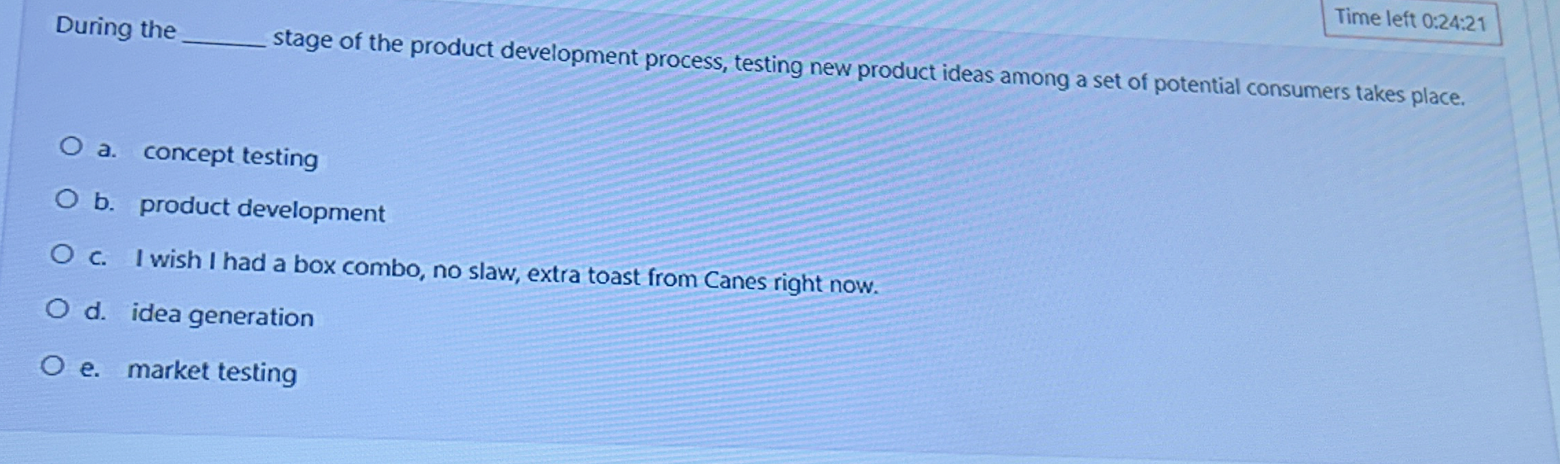 Solved During thestage of the product development process, | Chegg.com