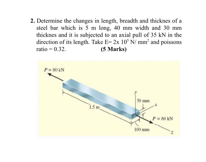 Solved 2. Determine the changes in length, breadth and | Chegg.com