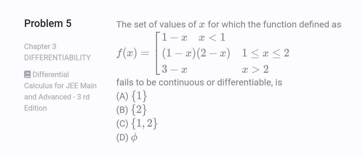 Solved Problem 5 1 – X Chapter 3 DIFFERENTIABILITY — | Chegg.com