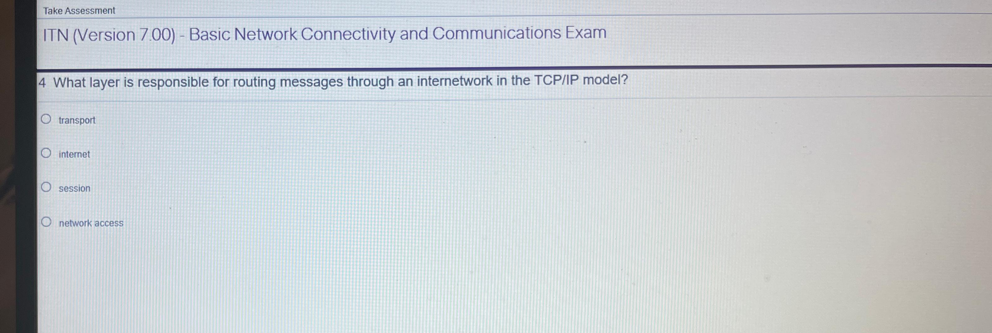 Solved Take AssessmentITN (Version 7.00) - ﻿Basic Network | Chegg.com