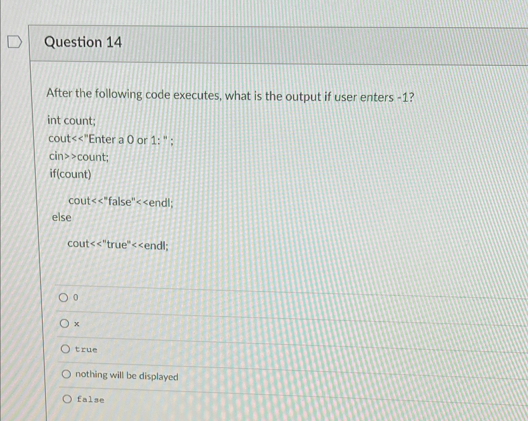 Solved Question 14After the following code executes, what is | Chegg.com