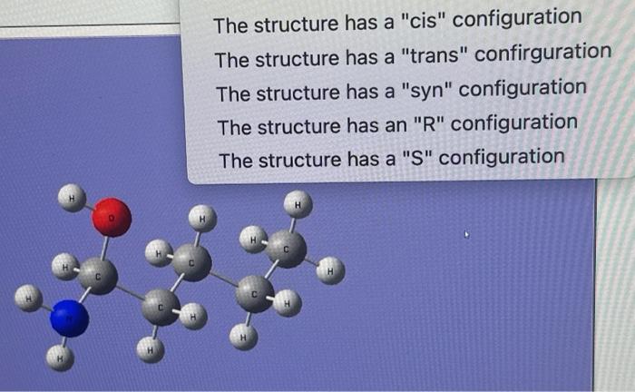 Solved The structure has a "cis" configuration The structure | Chegg.com