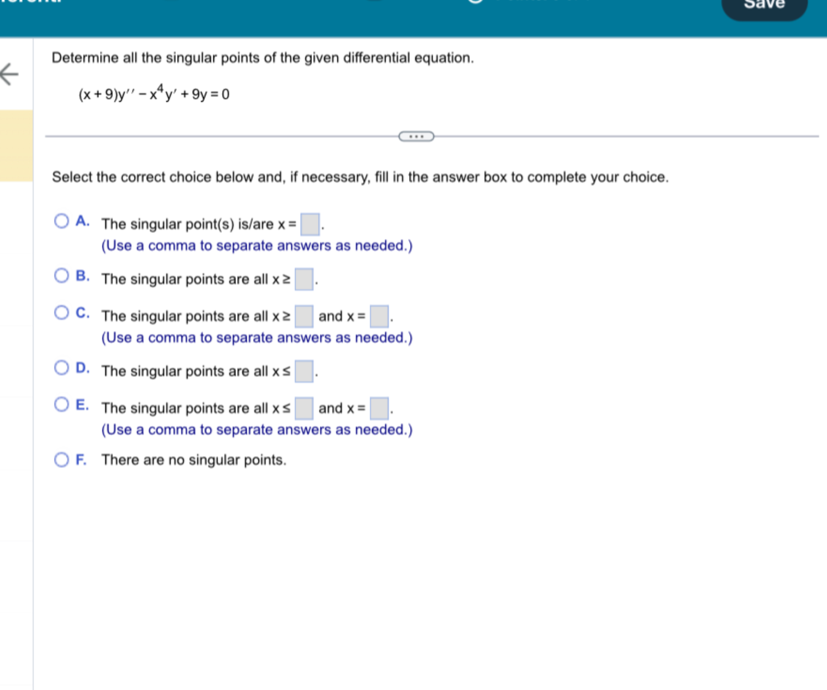 Solved Select the correct choice below and, if necessary, | Chegg.com