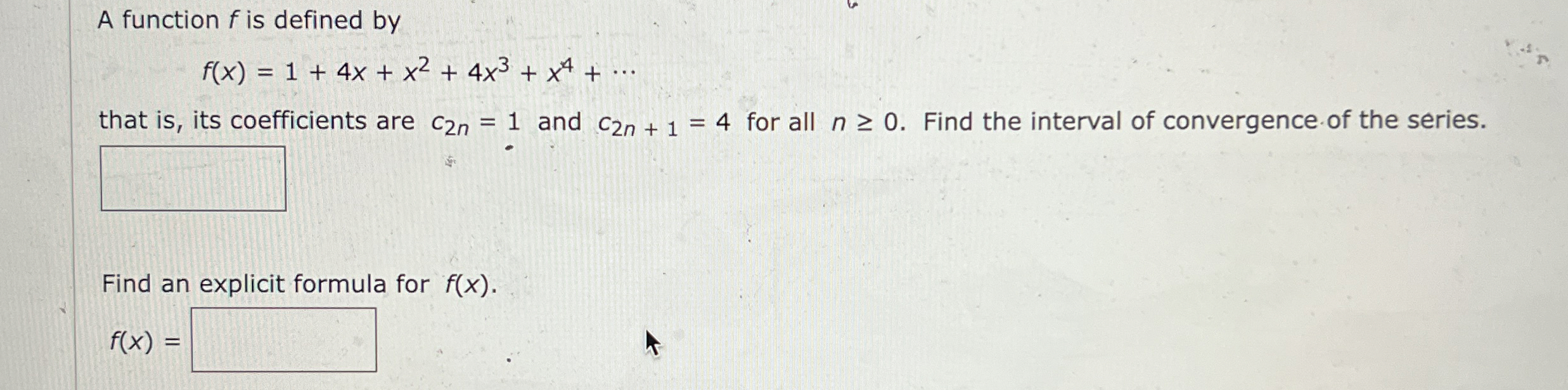 Solved A function f ﻿is defined | Chegg.com