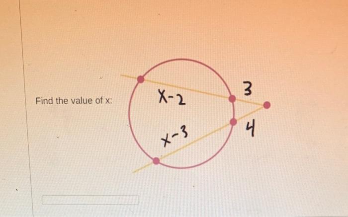 Solved Find the value of x : | Chegg.com
