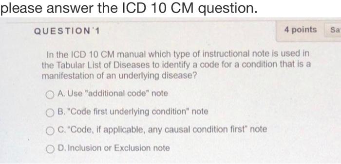 Solved please answer the ICD 10 CM question. QUESTION 1 4 | Chegg.com