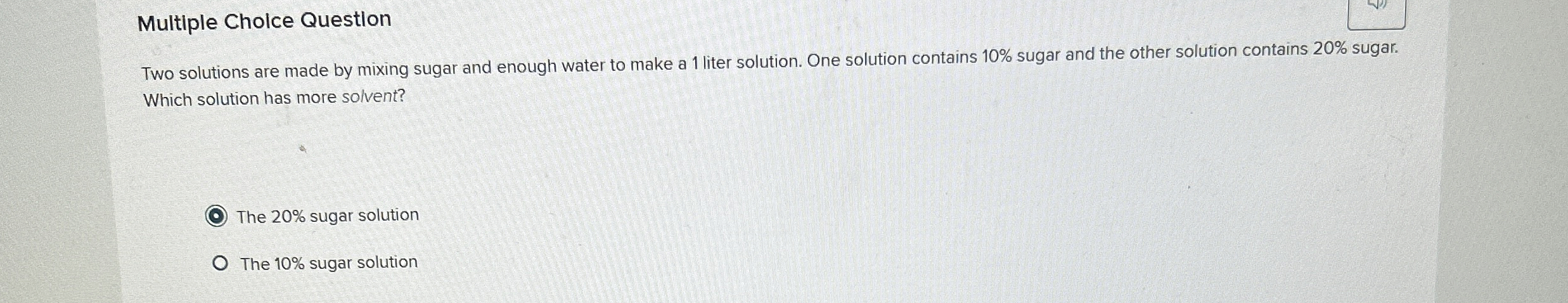 Solved Multiple Cholce QuestionTwo solutions are made by | Chegg.com