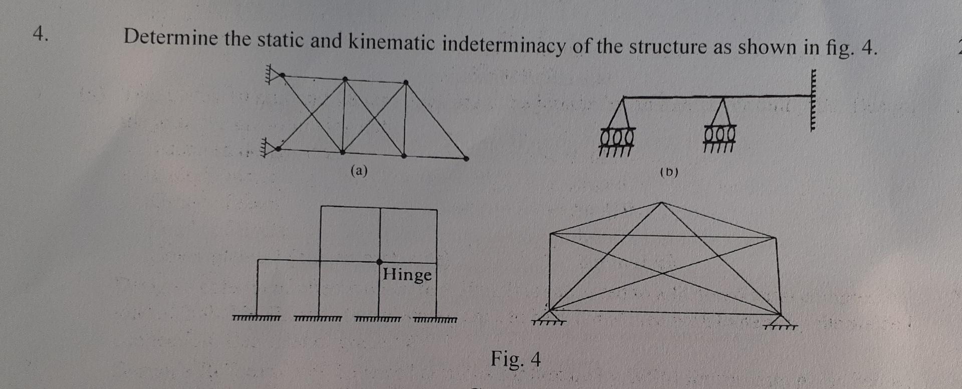 Solved Determine the static and kinematic indeterminacy of | Chegg.com