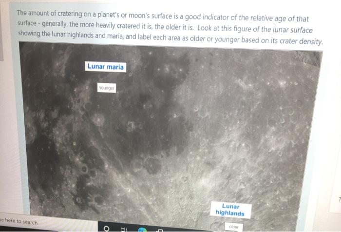 The lunar maria are the large -colored areas on the | Chegg.com