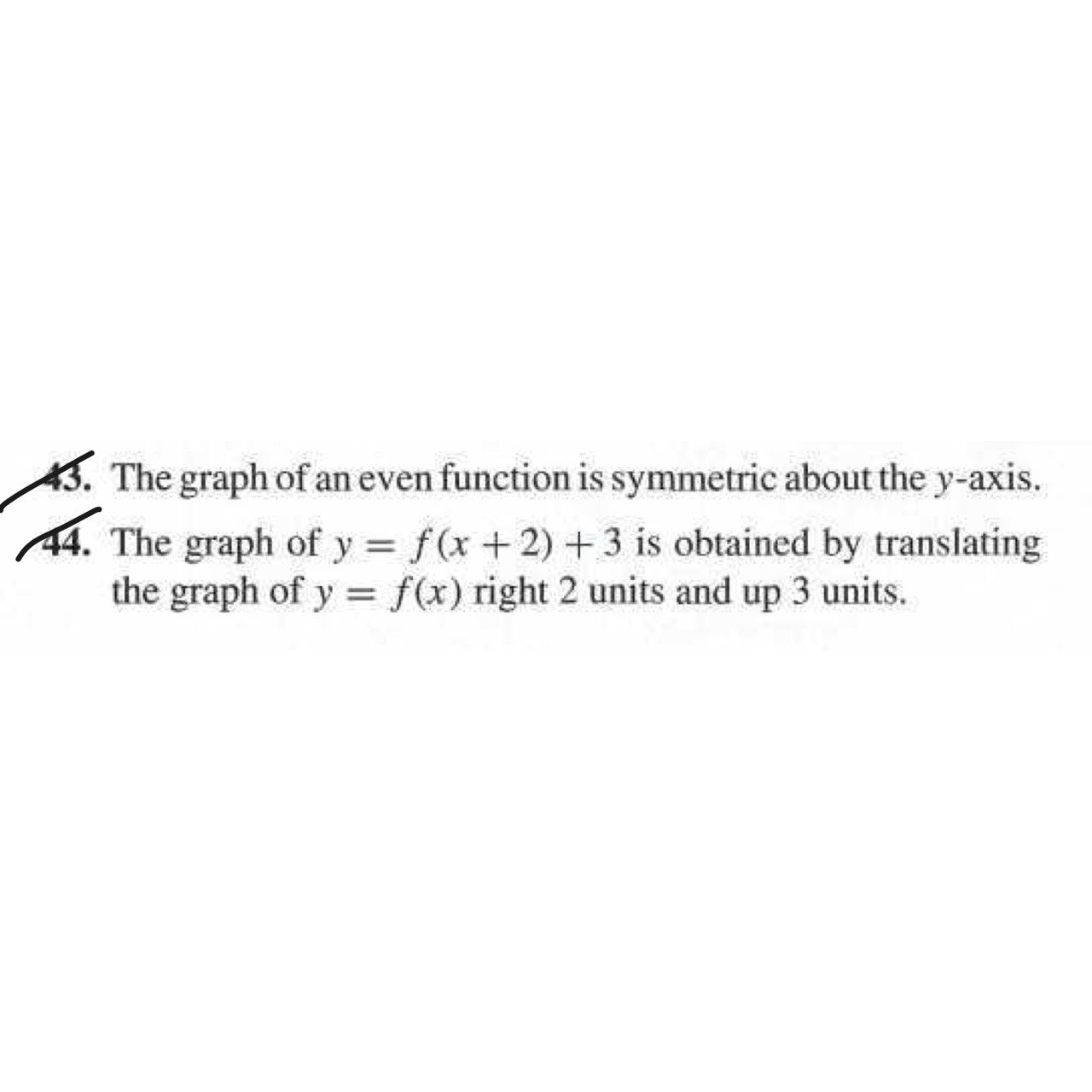 Solved The graph of an even function is symmetric about the | Chegg.com