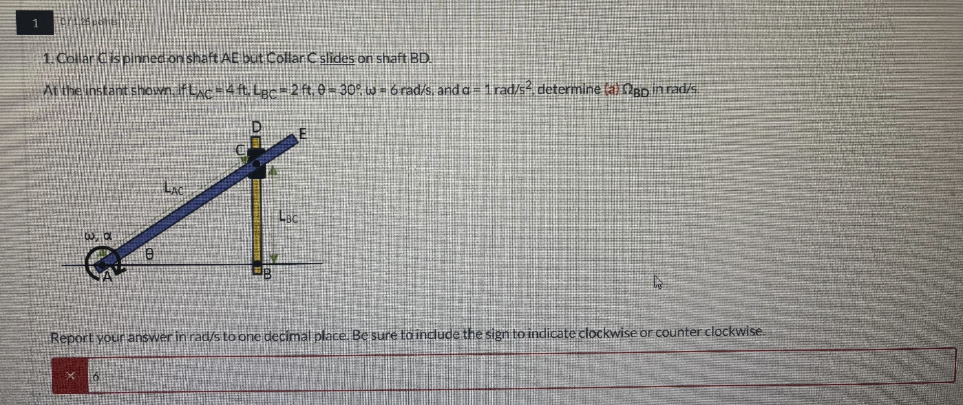 Solved Collar C is ﻿pinned on ﻿shaft AE ﻿but Collar C | Chegg.com