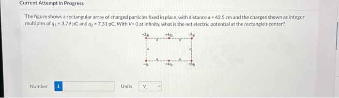 Solved The figure shows a rectangular array of charged | Chegg.com