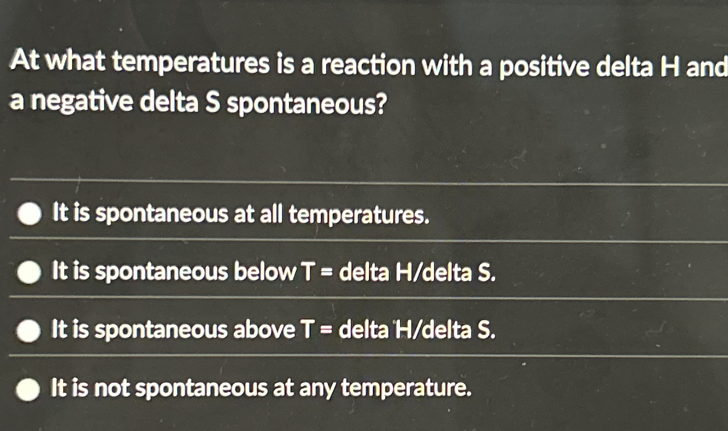 At what temperatures is a reaction with a positive | Chegg.com