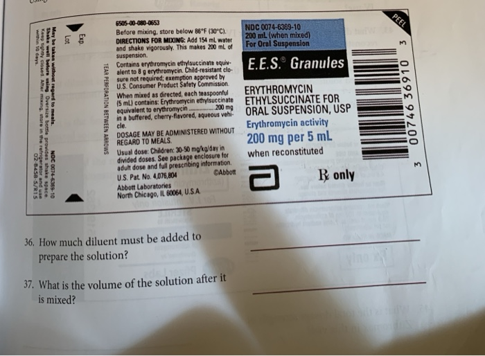 Solved Using the label for penicillin G potassium, answer | Chegg.com