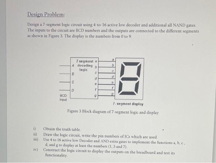 Solved Design Problem: Design a 7-segment logic circuit | Chegg.com