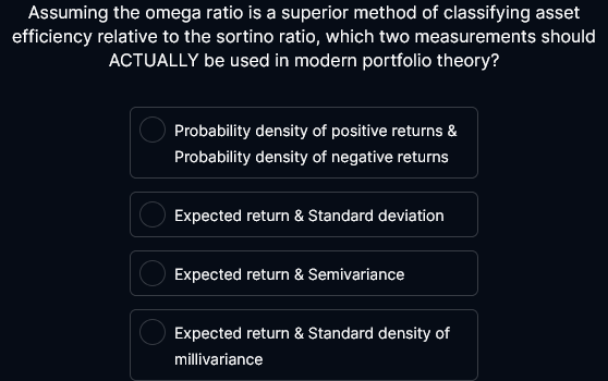 Assuming the omega ratio is a superior method of | Chegg.com