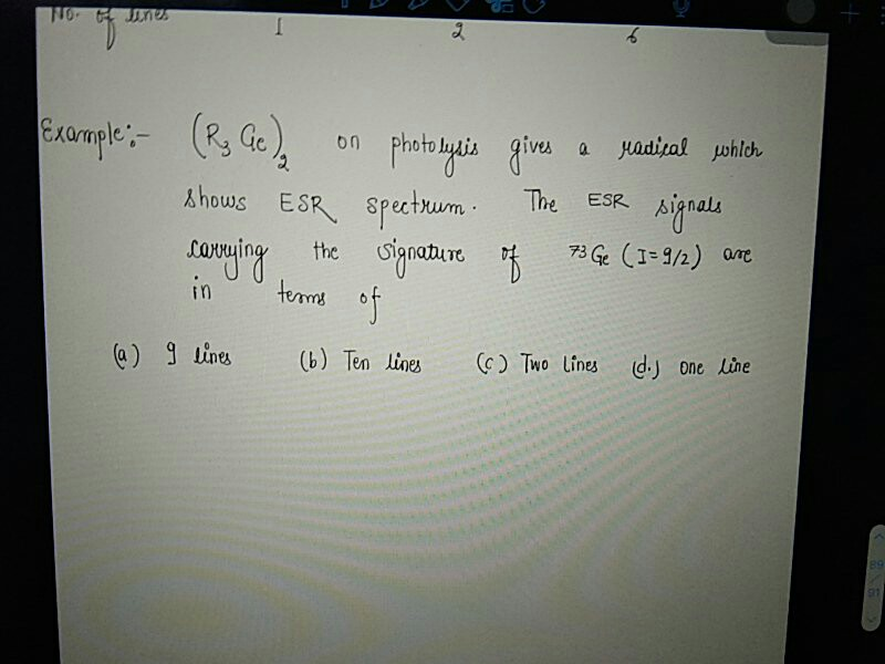 Solved a 6 on Example :- (RGe) photolysis given a radical | Chegg.com