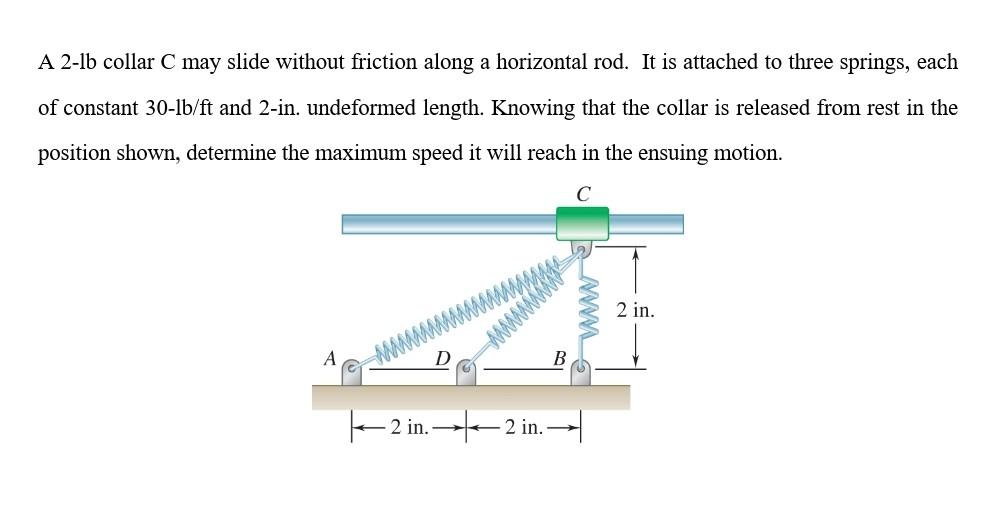 Solved A 2-lb collar C may slide without friction along a | Chegg.com