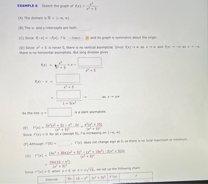 Solved XAMPLE 6 Sketch the graph of f(x)=x2+5x3 A) The | Chegg.com