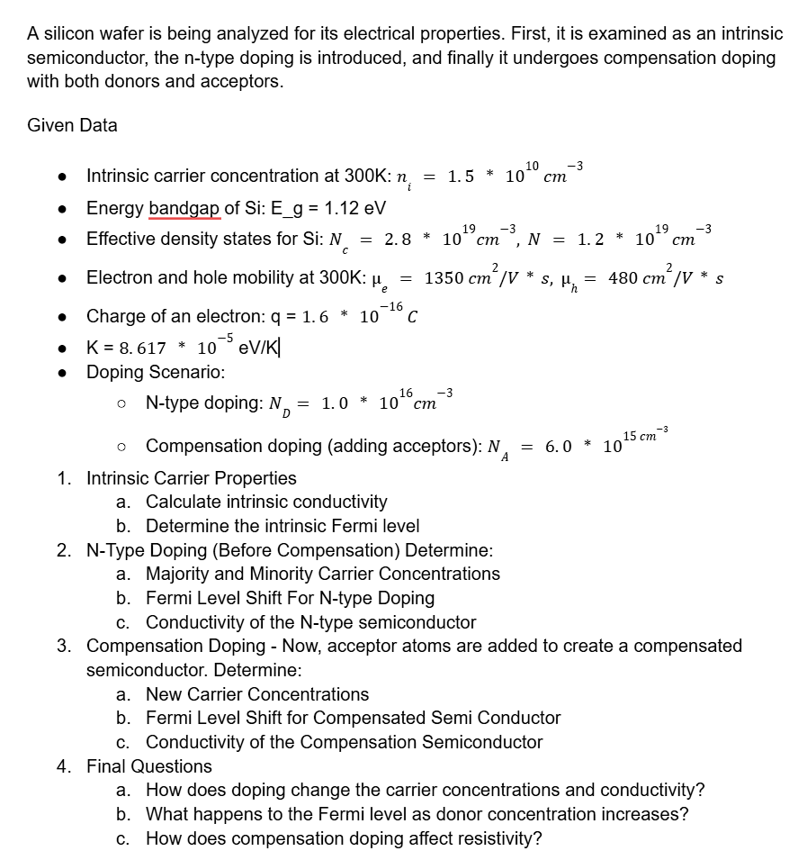 Solved PLEASE HANDWRITTEN ANSWER ONLY: A silicon wafer is | Chegg.com