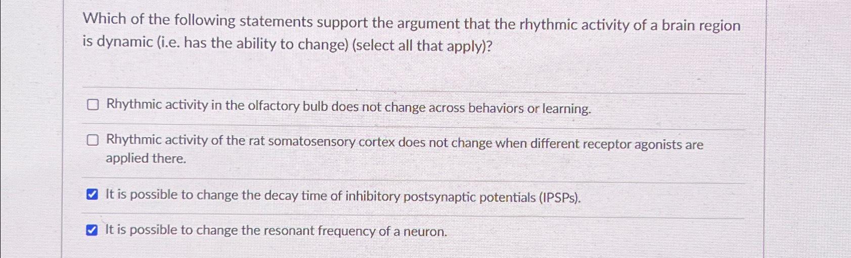 Solved Which of the following statements support the | Chegg.com