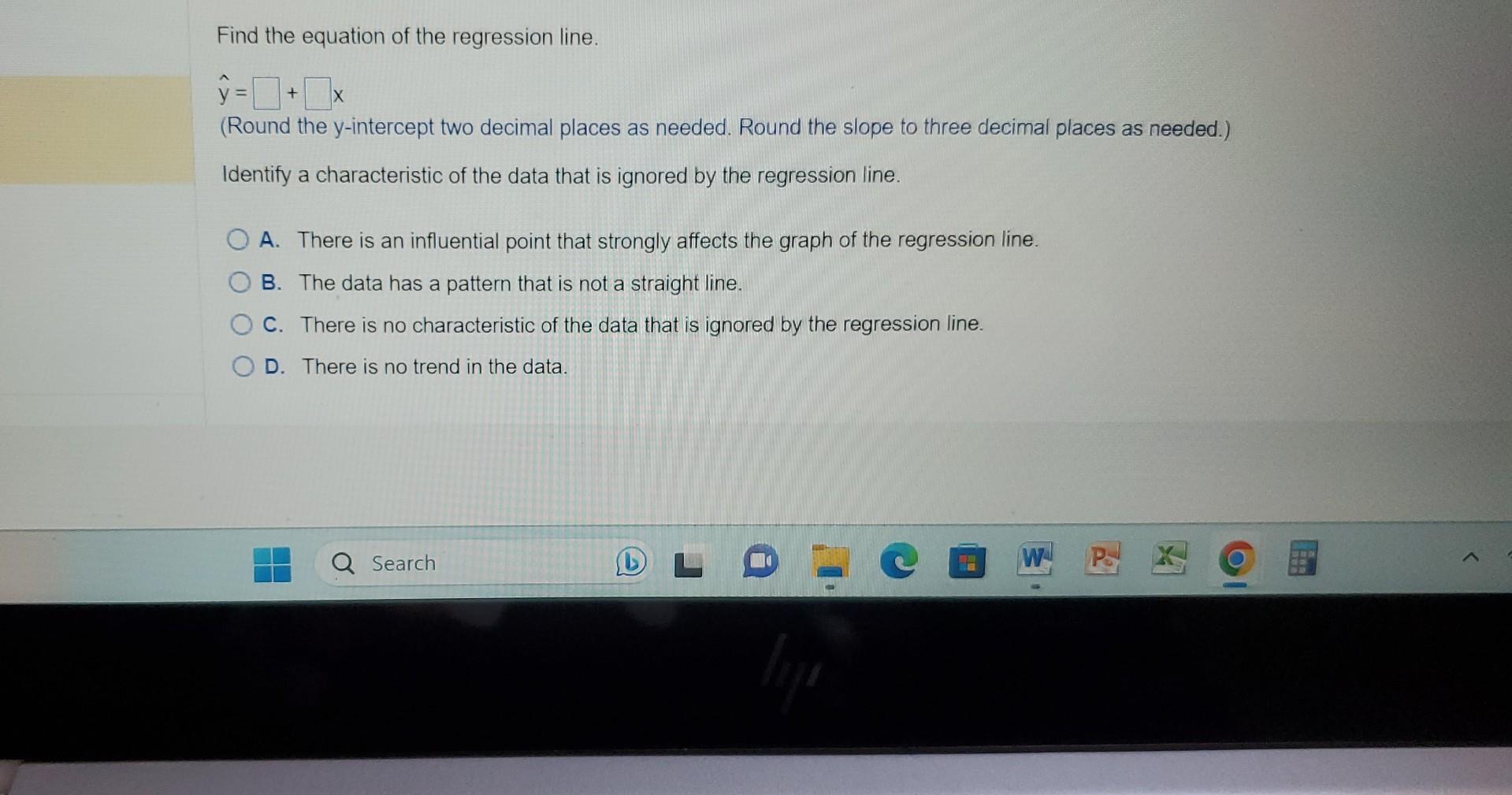Solved Create a scatterplot of the data. Choose the correct | Chegg.com