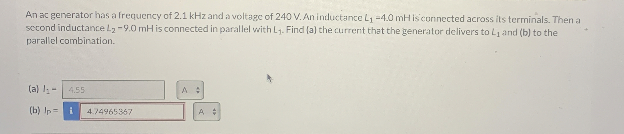 Solved An ac generator has a frequency of 2.1kHz ﻿and a | Chegg.com