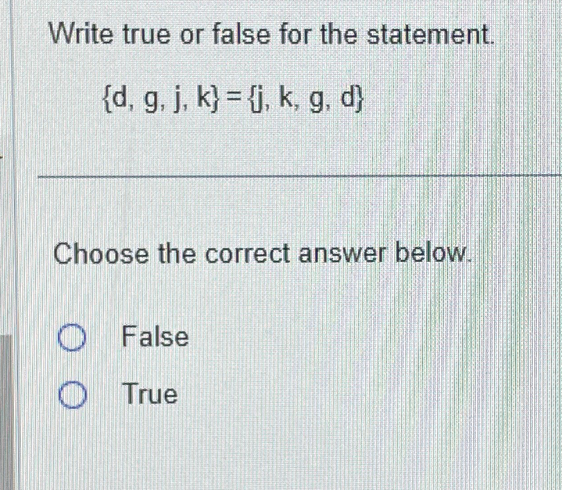 Solved Write true or false for the | Chegg.com