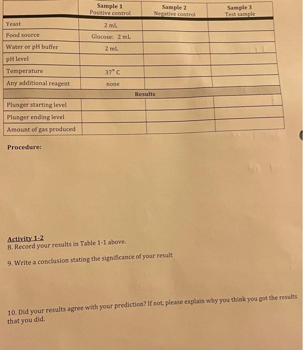 Activity 1-1 continued 66 7. Please fill out Table | Chegg.com