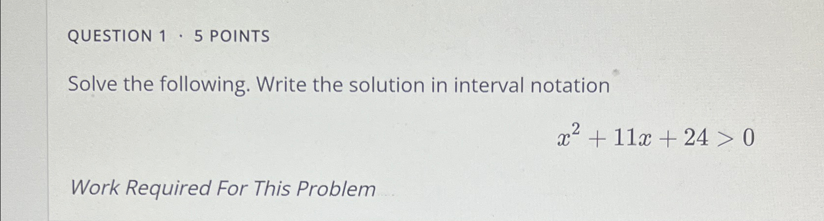 Solved QUESTION 1 - 5 ﻿POINTSSolve the following. Write the | Chegg.com