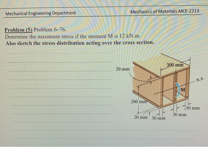 Solved Mechanical Engineering Department Mechanics of | Chegg.com
