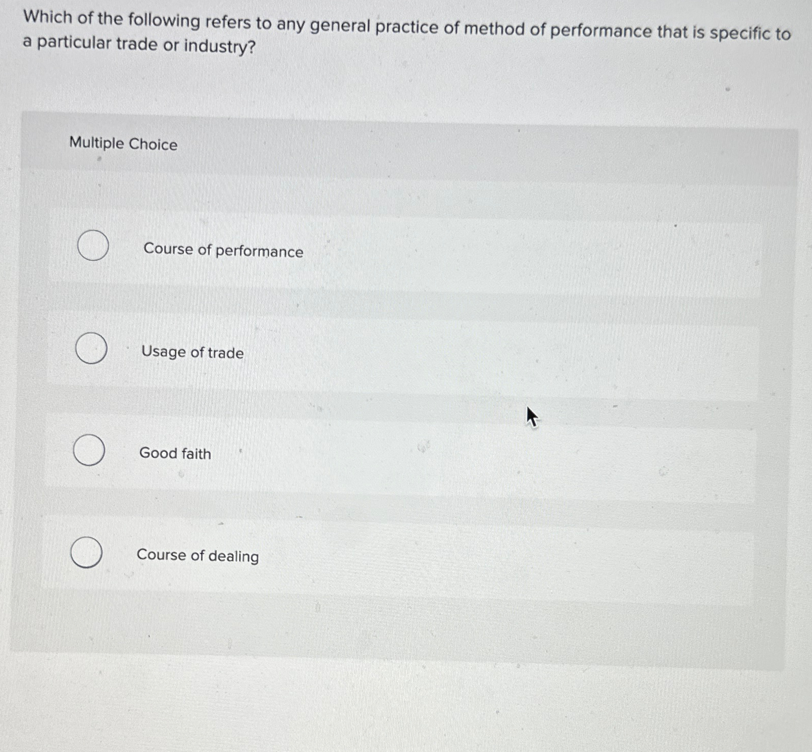 Solved Which of the following refers to any general practice | Chegg.com