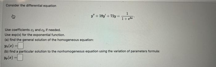 Solved Consider the differential equation | Chegg.com