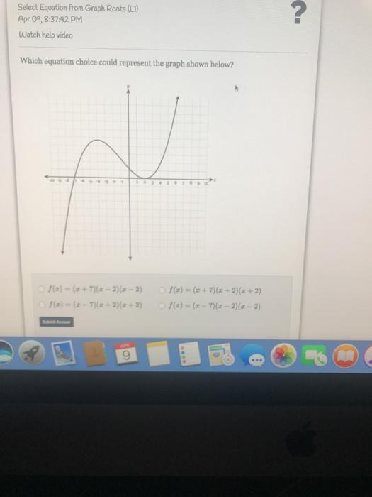 Solved Select Equation from Graph Roots (1) Apr 04,8:37:42 | Chegg.com