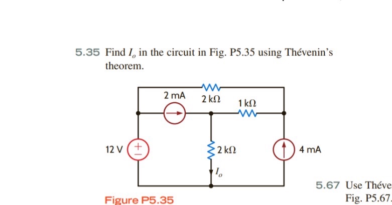 Solved 5.35 ﻿Find Io ﻿in the circuit in Fig. P5.35 ﻿using | Chegg.com