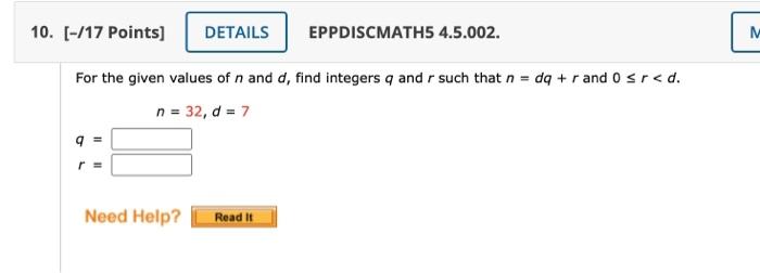 Solved 10. [-/17 Points) DETAILS EPPDISCMATH5 4.5.002. M For | Chegg.com Solved 10. [-/17 Points) DETAILS EPPDISCMATH5 4.5.002. M For | Chegg.com